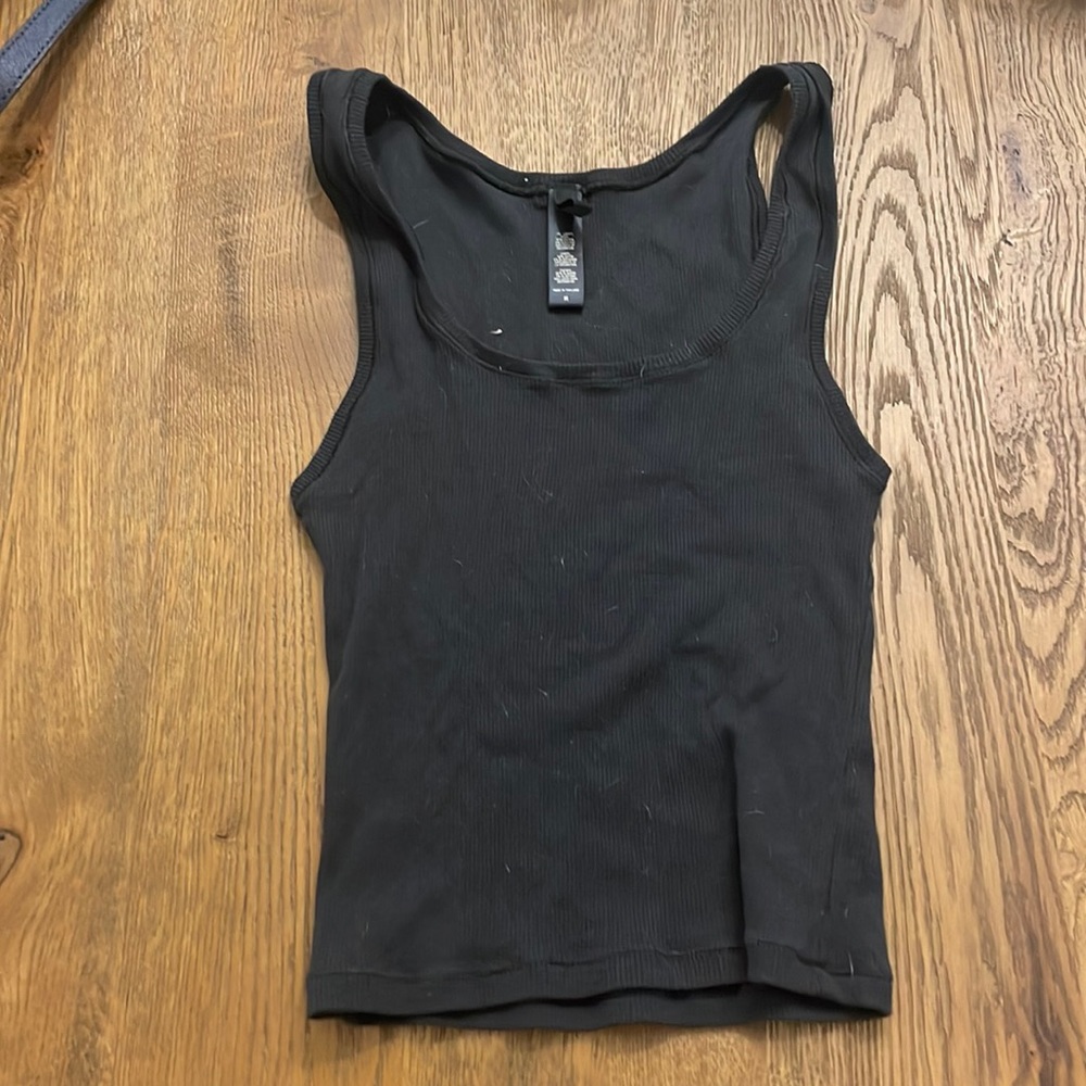 Skims Cotton Ribbed Tank - Soot - Gem